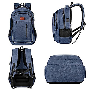 Travel Business Laptop Backpack for Women Men, Anti Theft Waterproof Slim Carry on Backpack With 15.6 Inch Laptop Compartment, Backpack Computer Bag Bookbag Gifts 15.6 inch (Blue)