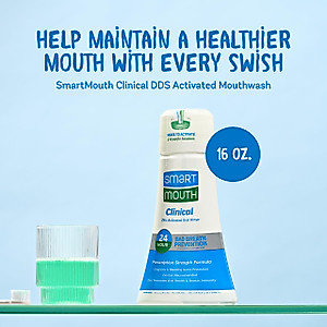 SmartMouth DDS Activated Clinical Mouthwash - Adult Mouthwash for Fresh Breath - Clinical Strength Mouthwash for Gum Health, Gingivitis & More - Clean Mint Flavor, 16 fl oz