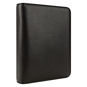 FranklinCovey - FC Basics Binder - Simulated Leather Zipper Binder (Classic, Black)