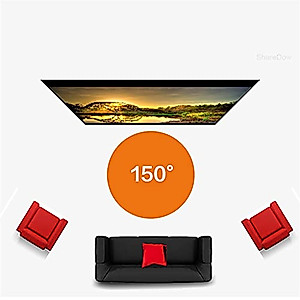 SXYLTNX Manual Pull Down Projector Screen 60 72 84 100 Inch 16:9 HD Widescreen Retractable Auto-Locking Portable Projection Screen (Size : 60 inch)