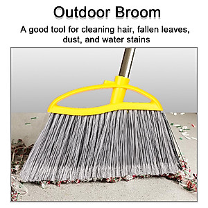Gloffer Outdoor Angle Broom Heavy Duty with Long Handle Stiff Bristles for Garage Garden Commercial and Industrial