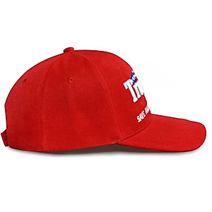 Idealforce Trump Hat 2024 MAGA Adjustable Trump Hat Baseball Cap (Red-Save)