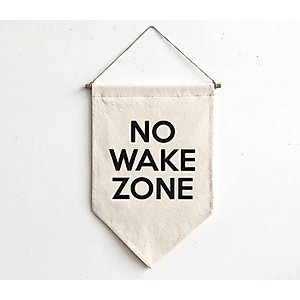 No Wake Zone Banner - Handmade Front Door Decor - Wall Banner - Canvas Banner - Custom Wall Hanging - Safety Door Decor - Handcrafted Canvas Style - Coastel Home Decor - Garden Decor - Party Decor