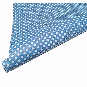 Decorative Self Adhesive Blue Polka Dot Contact Paper Shelf Drawer Liner Cabinets Dresser Liner Furniture Sticker Wall Crafts Decal Vinyl Film 17.7X78.7 Inches