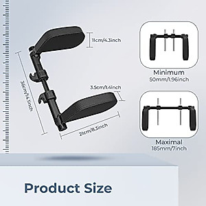 Yoocaa Car Headrest Pillow, Road Pal Headrest, Adjustable Car Seat Head Neck Support, U Shaped Car Sleeping Pillow for Kids & Adults (Black)