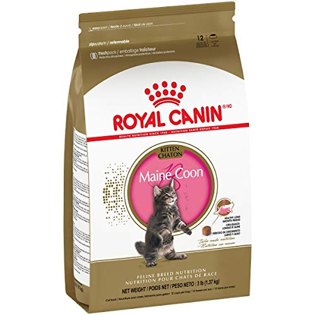 Royal Canin Feline Breed Nutrition Maine Coon Kitten Dry Cat Food, 3 lb