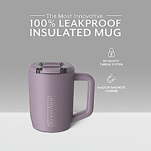 BrüMate Müv - 15oz 100% Leak Proof Insulated Coffee Mug with Handle & Lid - Stainless Steel Coffee Travel Mug - Double Walled Coffee Cup (Lilac Dusk)