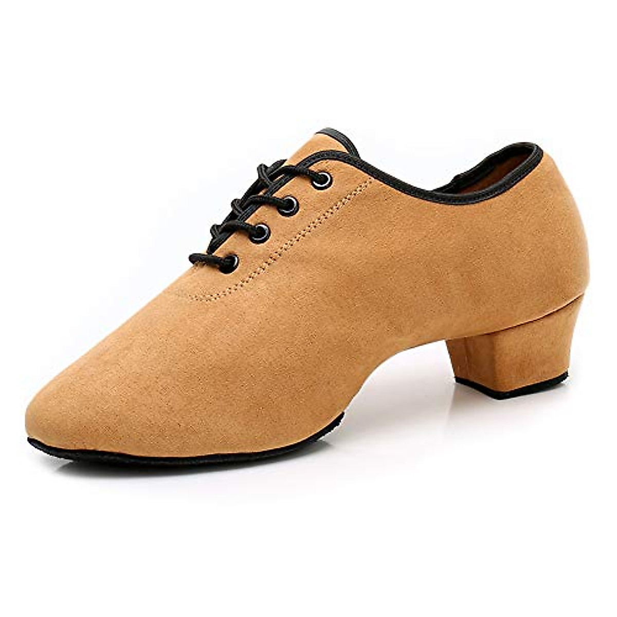 RUYBOZRY Women&Men's Latin Dance Shoes Ballroom Oxford Dance Practice Teaching Shoes Modern Dance Sneakers,NJB3210-Suede-3-Beige,US8