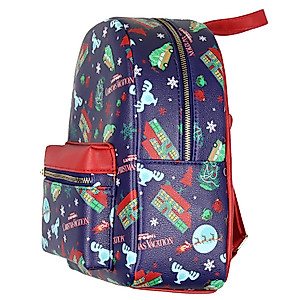 National Lampoon's Christmas Vacation Allover Pattern Faux Leather Mini Backpack