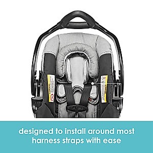 JJ Cole - Head Support, Newborn Head and Neck Support for Car Seat and Stroller, Designed to Adjust with Age, Grey Herringbone, Birth and Up, Heather Grey