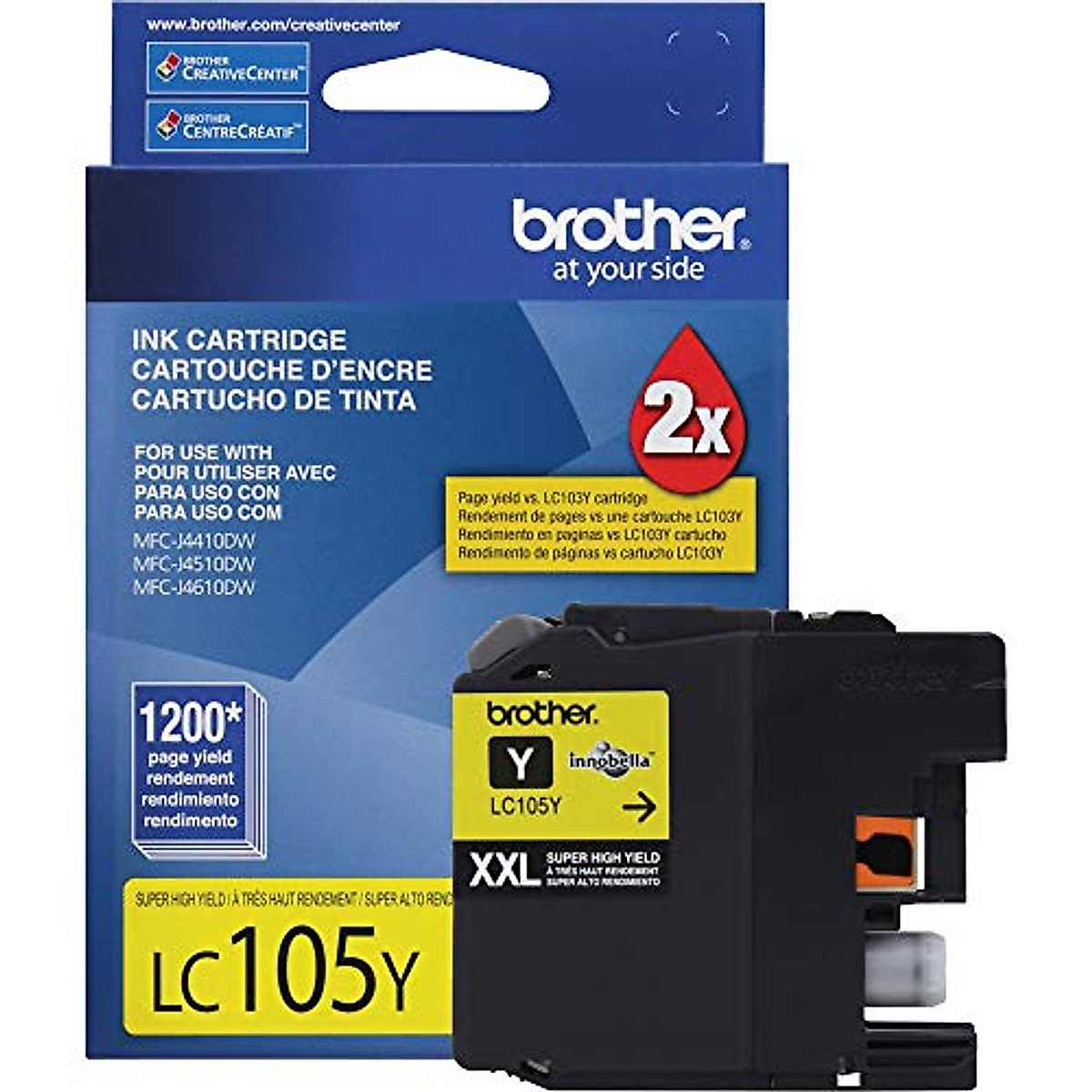 Brother Lc105y Lc105y Innobella Super High-Yield Ink, Yellow