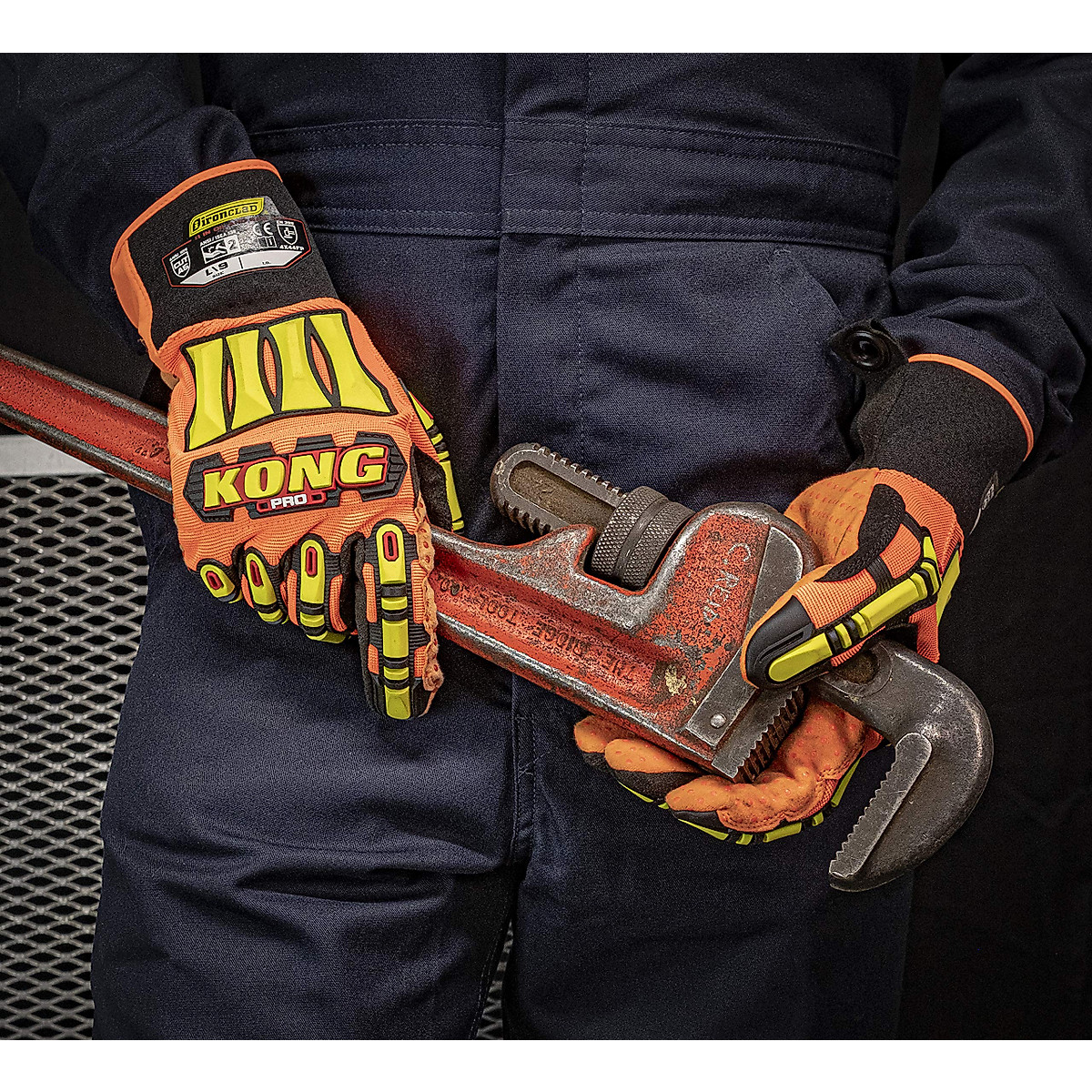 Ironclad mens Cut Resistant Work Gloves, Orange - Yellow Tpr, Large Pack of 1 US