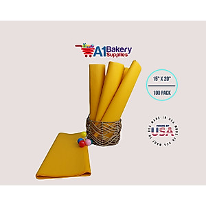 Goldenrod Tissue Paper 15 Inch X 20 Inch - 100 Sheet Pack Premium Tissue Paper By A1 bakery supplies