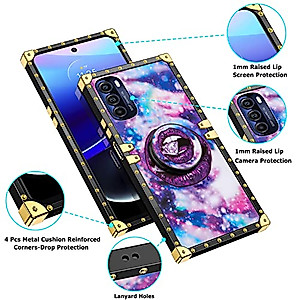 JAKPAK for Motorola Moto G Stylus 5G 2022 Case with Kickstand Cute Cover for Girls Women TPU Luxury Case with Strap Shockproof Protective Heavy Duty Case for Motorola Moto G Stylus 5G 2022 Lip Purple