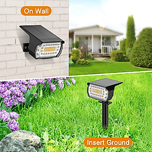 LANSOW Solar Spot Lights Outdoor, [8 Pack/57 LED] 2-in-1 Solar Landscape Spotlights, 3 Modes IP65 Waterproof Dusk to Dawn Solar Powered Flood Wall Lights for Outside Yard Garden Pathway(Warm White)