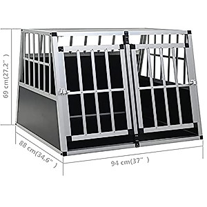vidaXL Dog Cage with Double Door 37"x34.6"x27.2"
