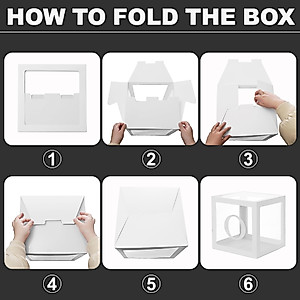 HPLYEL One Boxes for 1st Birthday, 3PCS Balloon Boxes Decorations for Baby Shower Birthday Decoration with ONE Letters for Boys and Girls 1 Year Old Birthday Party Backdrop Photoshoot Props (White)