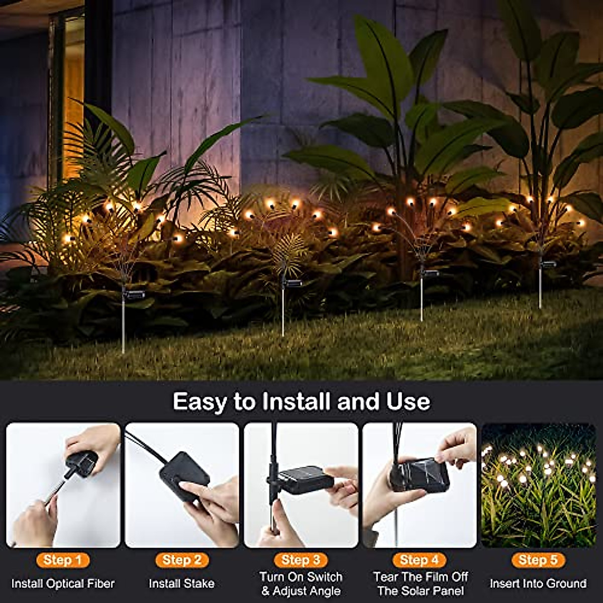 ZUPIIY 10-Pack Solar Garden Lights Outdoor, Upgraded Solar Swaying Lights Waterproof, Sway by Wind, Solar Lights with Highly Flexible Copper Wires, Decorative Lights Yard Patio Pathway Decor