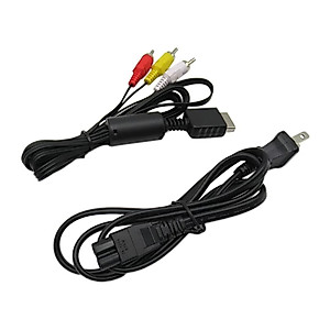 Hookup Connection Kit Regular Power Cord AV Cable For Sony Playstation 1 2 3 PS1 PS2 PS3 PSX Original FAT Gaming Systems Console Bundle Set Accessory