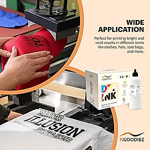 NGOODIEZ DTF Ink White - Premium DTF Refill Ink for Heat Transfer Film Printing for Epson & All Desktop DTF Printers L1800 L805 R1390 5113 XP600 I3200 DX5 DX7 4720, Strong Whiteness (White, 500ml)