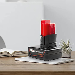 (Upgraded) 6.0Ah 12V Extend Cordless Lithium Battery for Milwaukee All M12 Power Tools, 48-11-2460 48-11-2401 48-11-2402 48-59-1812 48-11-2411 48-11-2420 48-59-2401 48-59-1812 2510-20 (2-Pack)