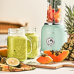 Personal Blender, REDMOND Powerful Smoothie Blender with 2 Portable Bottle 2 Speed Control & Pulse Function 6 Stainless Steel Blades, BPA Free (Green)