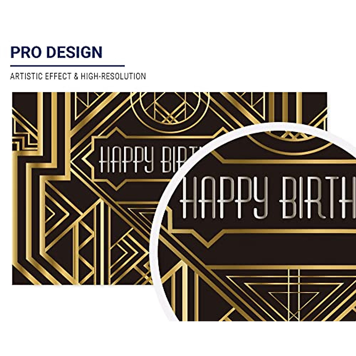 Allenjoy Gatsby Themed Backdrop for Wedding Party Decoration Black and Gold Roaring 20s Art Decor 1920s Happy Birthday Children Supplies Photography Pictures Photo Studio Booth