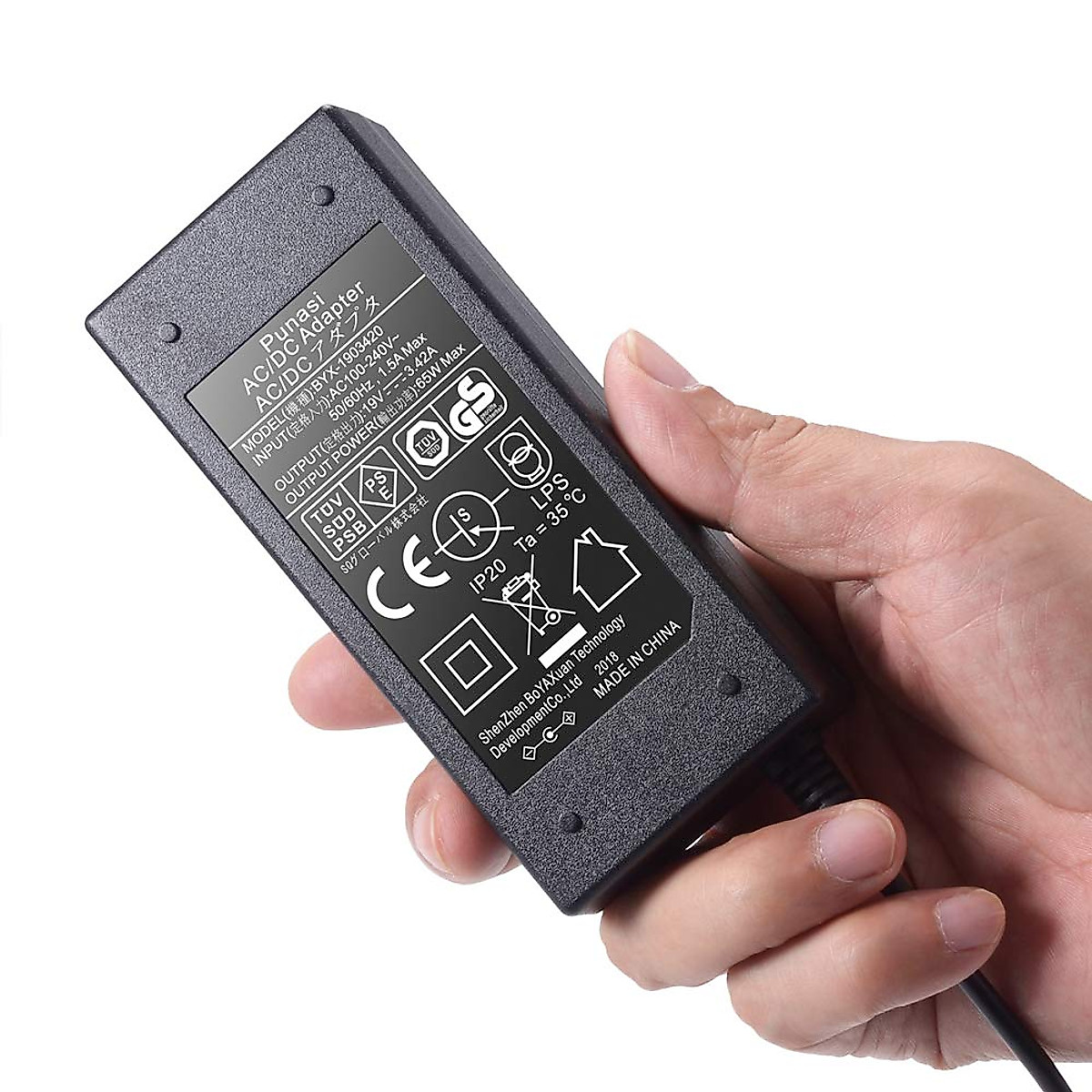 19V AC Adapter for LG Monitor 65W Power Supply Fits for LG 19" 20" 22" 23" 24" 27" LED LCD HD TV Widescreen Flatron IPS236V IPS236-PN LG 24MP48HQ 25UM58-P 27GL83A-B Charger Cord Replacement