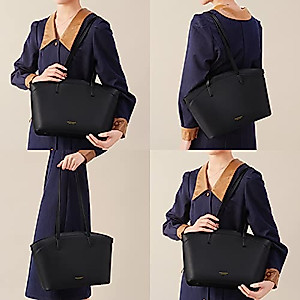 Cnoles Purses And Handbags for Women Tote Shoulder Satchel Crossbody Bags Leather Large Capacity Purse Designer Bucket Bag Black