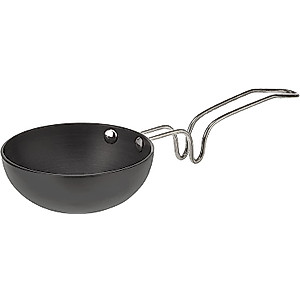 Tanish Trading Aluminium Mini Tadka Pan/Frying Pan with Handle, 2.5 mm Thickness, Black