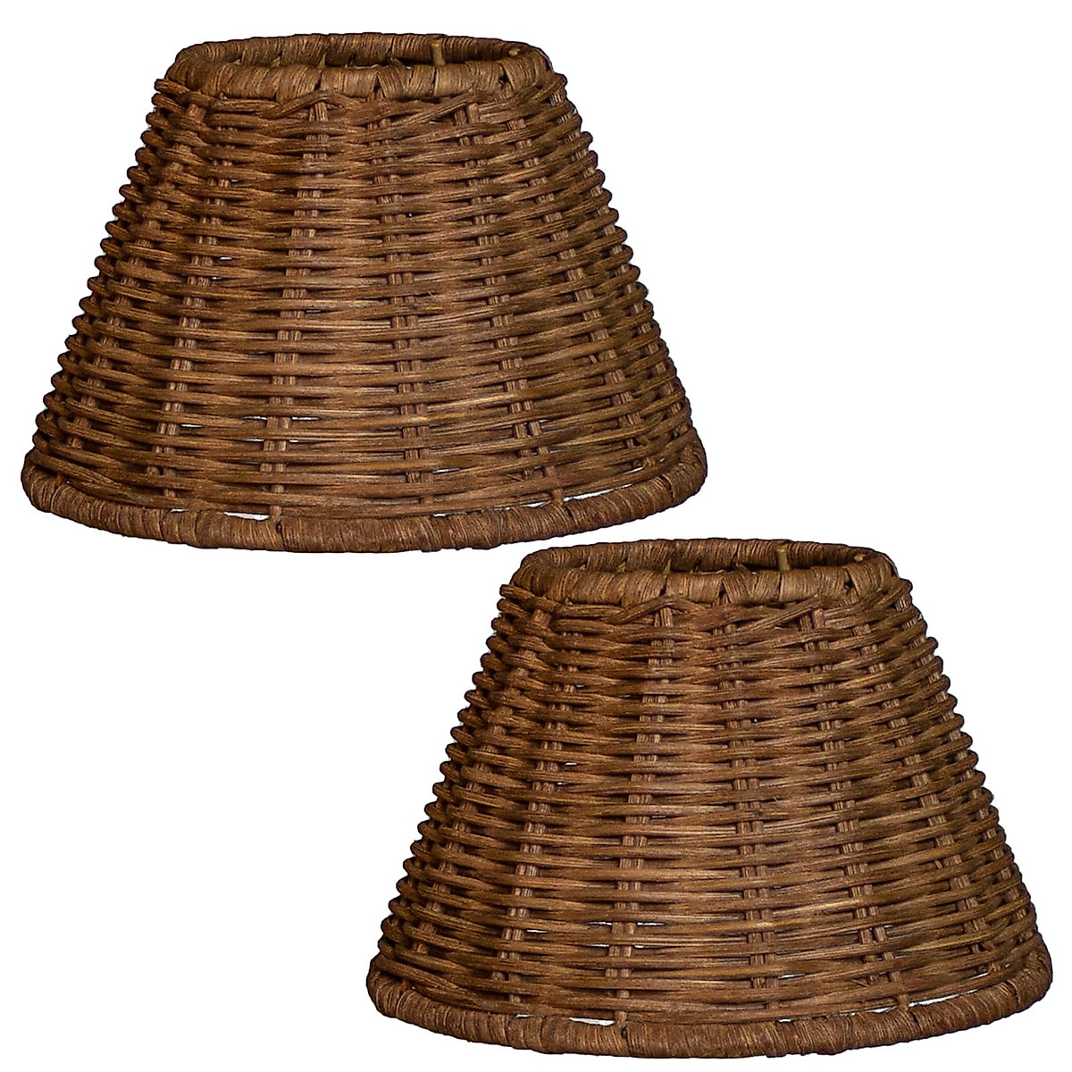 mini lampshades set of 2,mini rattan woven Lamp shade Set of 2,rattan small lampshade, boho replacement clip-on traditional shades