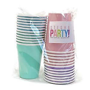 Pastel Rainbow Party Paper Cups 9 Ounce (24 Pack)