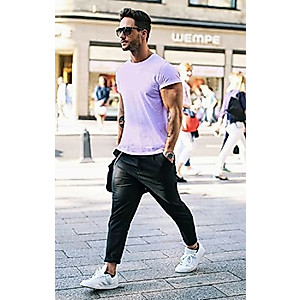 SOCKS'NBULK 12 Pack Mens Cotton Crew Tshirts, Assorted Wholesale Sleeve Tee Shirts (Mix Short Sleeve B, 2X-Large)