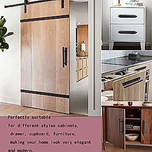 SUNLUYAO 10 Pack Cabinet Pulls Matte Black Kitchen Drawer Pulls Cabinet Handles ABS Plastic Door Window Wardrobe Handle Furniture Handles (10)