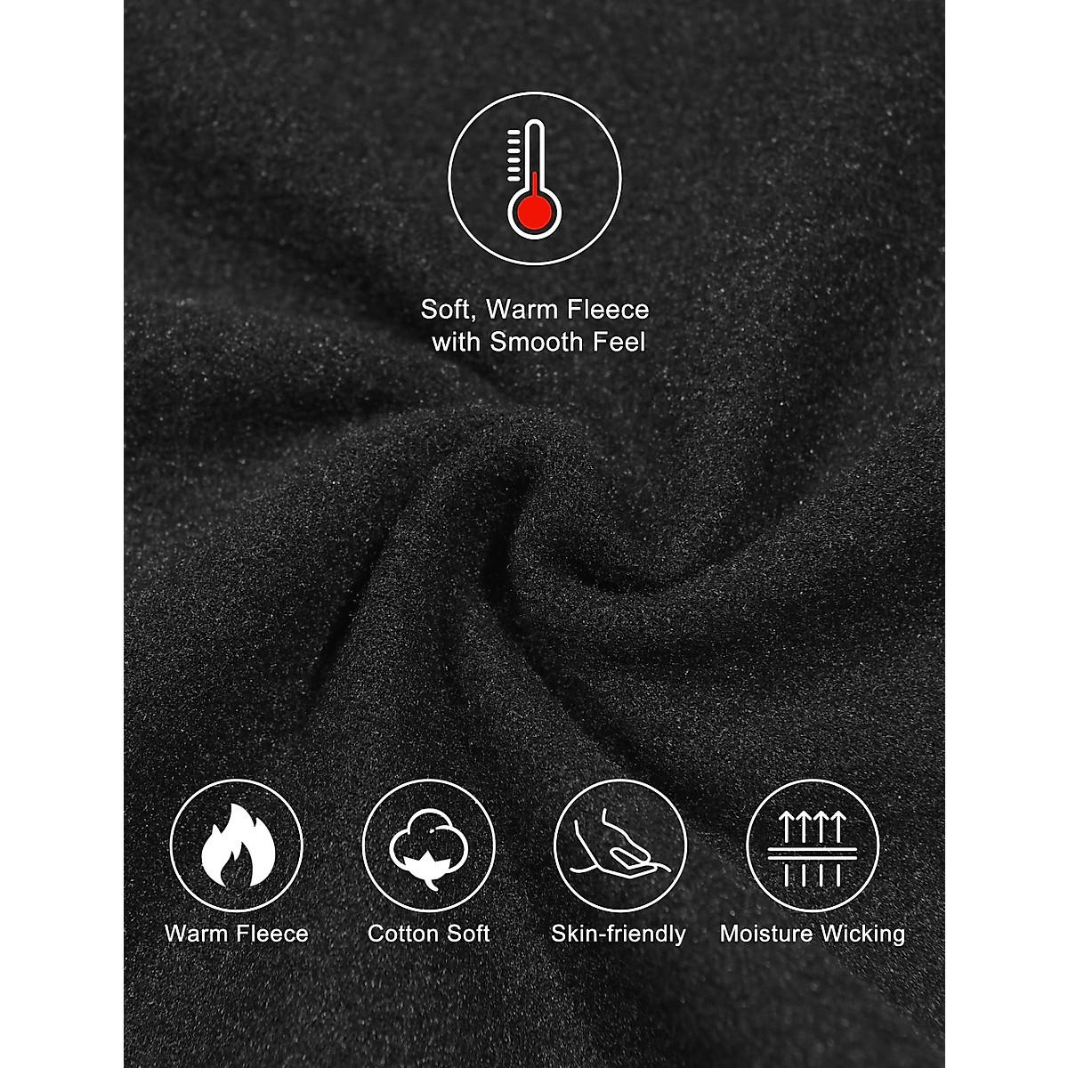 FitsT4 Sports Women's Thermal Tops Long Sleeve Fleece Lined Shirts Mock Neck Workout Running Cold Weather Gear Thumbholes Black L