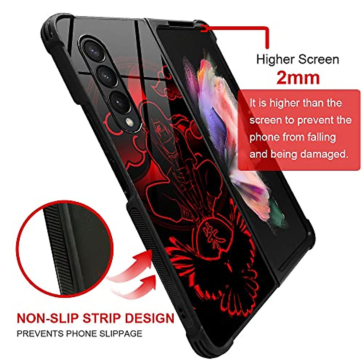 YiXinBB Compatible with Samsung Galaxy Z Fold 3 Case,Anime Fan Gift 0A34 Luxury Pattern Design Hard PC Scratch-Proof Soft TPU Shockproof Anti-Fall Protective Case for Samsung Galaxy z fold 3 5G