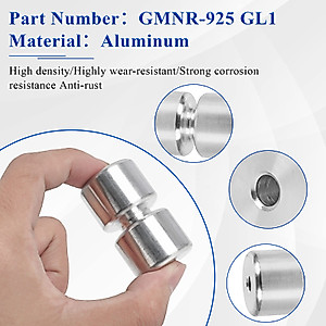 4 Pack Aluminum Alloy Rollers Pins Washers Rings GL1 GMNR925 Compatible with Trailer Tailgate Lift Assist Rollers Kit Replacement Parts fit for Trailer Tailgate, Easy Lift Gate etc Lift Assist