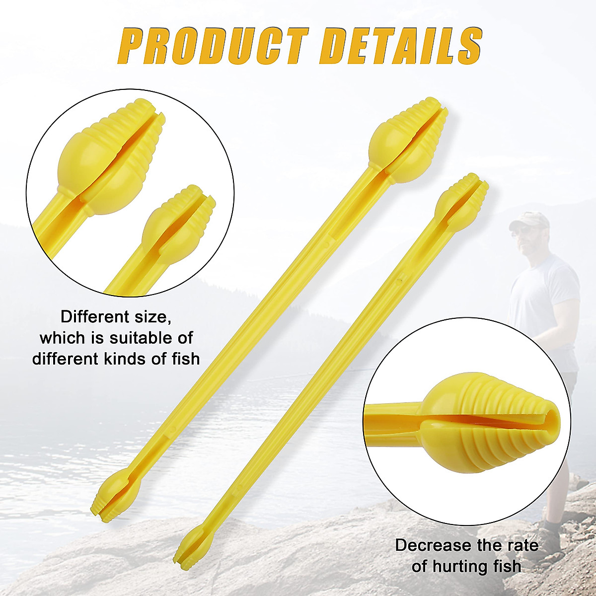 Fishing Hook Disgorger, 8pcs Snelled Fish Hook Remover Tool Fish Dehooker Plastic Portable Unhook Extractor Tool Fishing Saltwater Fishing Supplies Fishing Gear Accessories