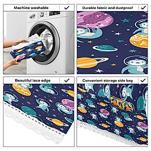 Kigai Cute Sloth Space Star Washing Machine Cover, Top Load Washer Dryer Fabric Cover with Storage Bags for Home Appliances Dust Proof Covers for Refrigerator Oven
