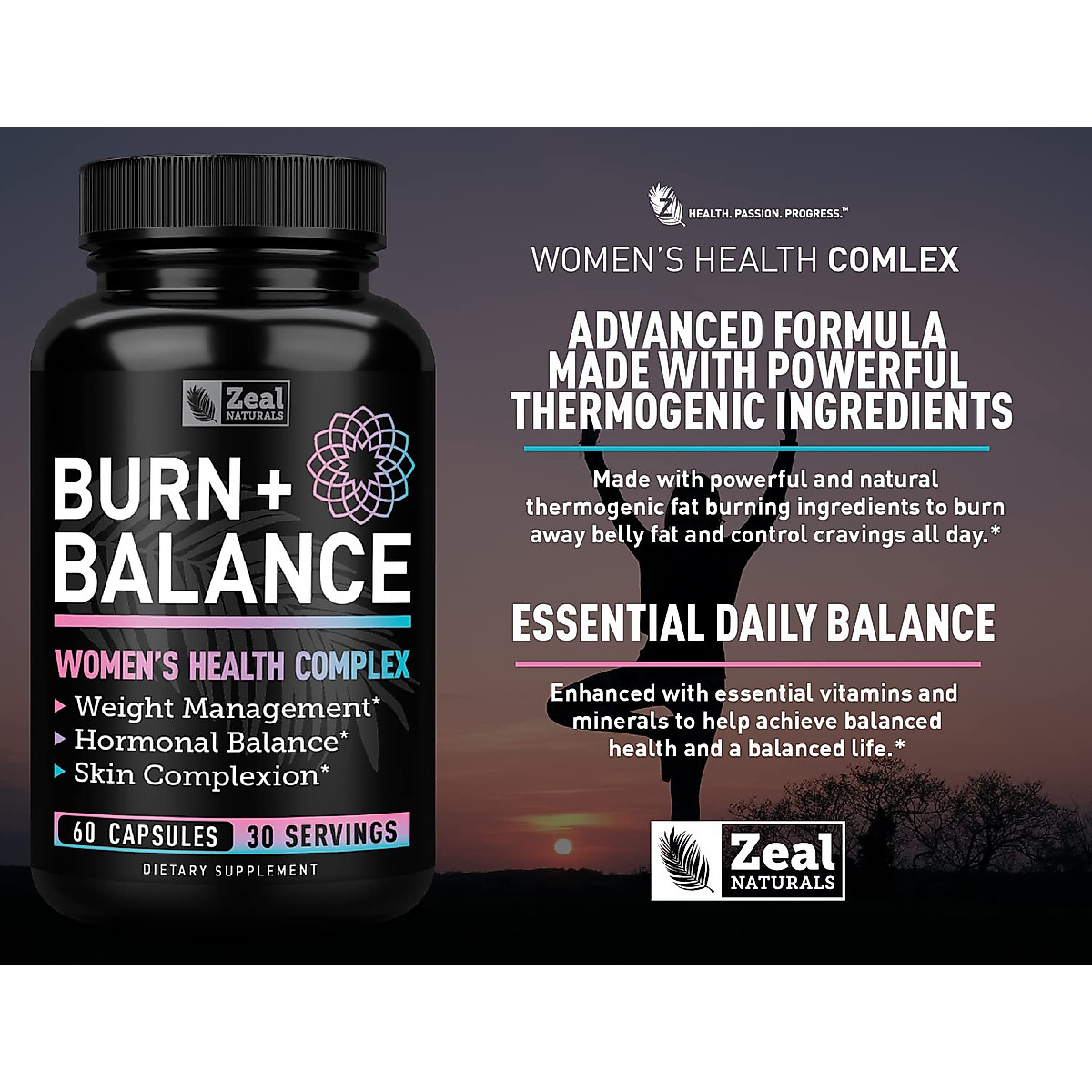 Zeal Naturals Weight Loss Support for Women + Daily Balance Vitmains (Iron, Vitamin D, Setria®, Folate) Premium Diet Support Pills for Women+ Multivitamin and Hormone Support