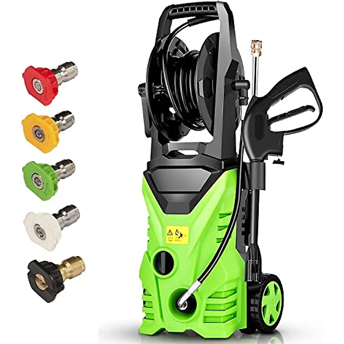 Electric Pressure Washer Homdox Pressure Washer 1500W Power Washer High Pressure Cleaner Machine with 5 Nozzles Foam Cannon,Best for Cleaning Homes, Cars, Driveways, Patios(Green)
