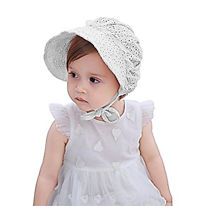 My Little Baby Baby Girls Sun Hat Fashion Hollow Sun Protection Caps (Pink+White)