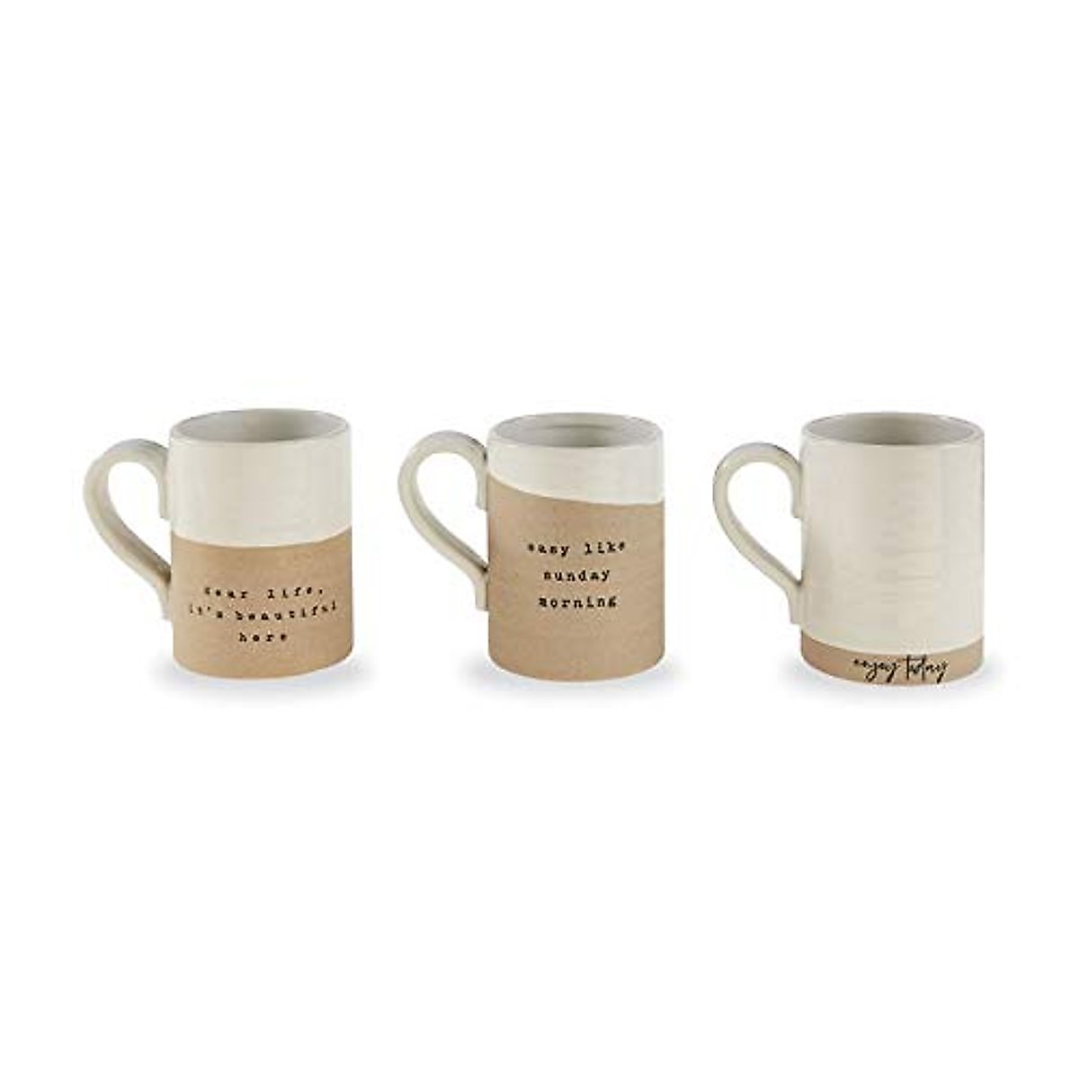 Mud Pie Enjoy Today Stoneware Mug, 1 Count (Pack of 1)