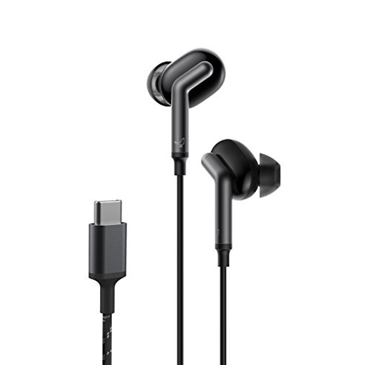 Libratone USB-C in-Ear 4 Level Adjustable Active Noise Cancelling Headphones, Wired Earbuds with Built-in Dual Mics, Design for Google Devices Only, Google Assistant Voice Control(Stormy Black)
