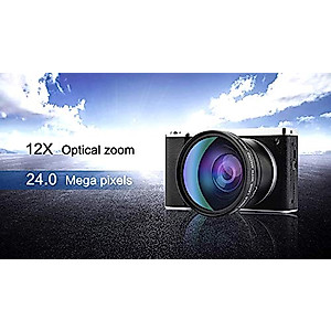 Digital Camera 24MP 4.0 Inch Touch Monitor Camera for Backpacking FHD Mini Compact Wide Angle Lens Pocket Camera for Photography(2 batteries Included)