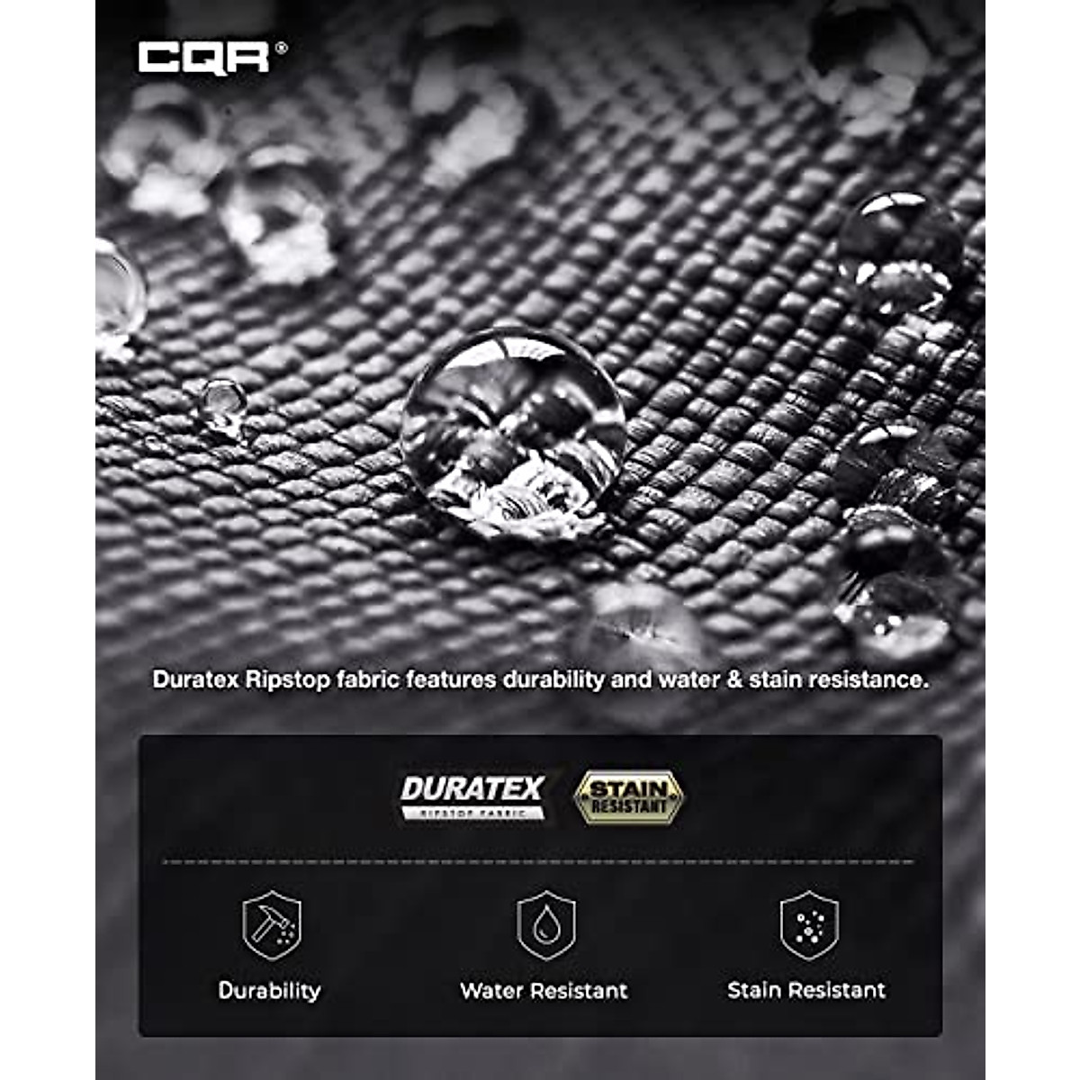 CQR Men's Tactical Pants, Water Resistant Ripstop Cargo Pants, Lightweight EDC Work Hiking Pants, Outdoor Apparel, Duratex Mag Pocket Charcoal, 36W x 30L