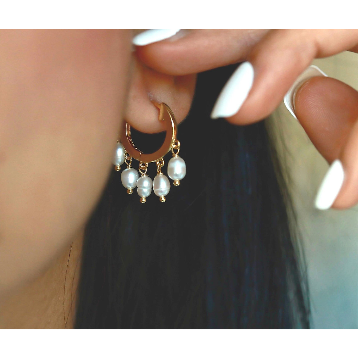 Pearl Hoop Earrings, Freshwater Pearl Earrings, Sterling Silver Pearl Earrings, Pearl Earrings Dangle, Pearl Drop Earrings, Gold Pearl Earrings, Bridal Earrings