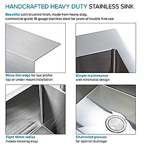 Transolid LSA1-252212-BS 25-in x 22-in Dual-Mount Laundry/Utility Sink Kit in Brushed Stainless