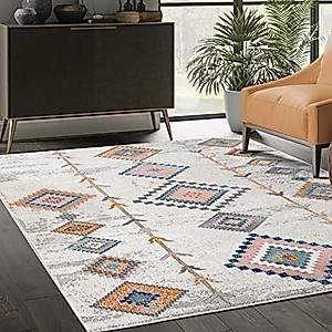 Moroccan Inspired 7'9'x10'2' Multicolor Area Rug - Abani Rugs Porto Collection Geometric Accent Rug