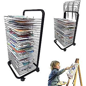 Art Drying Rack, Mobile Art Drying Rack with Wire Rack for Artwork, Drying and Printing Rack, Ideal for Schools and Art Clubs (Size : 20-Layer)